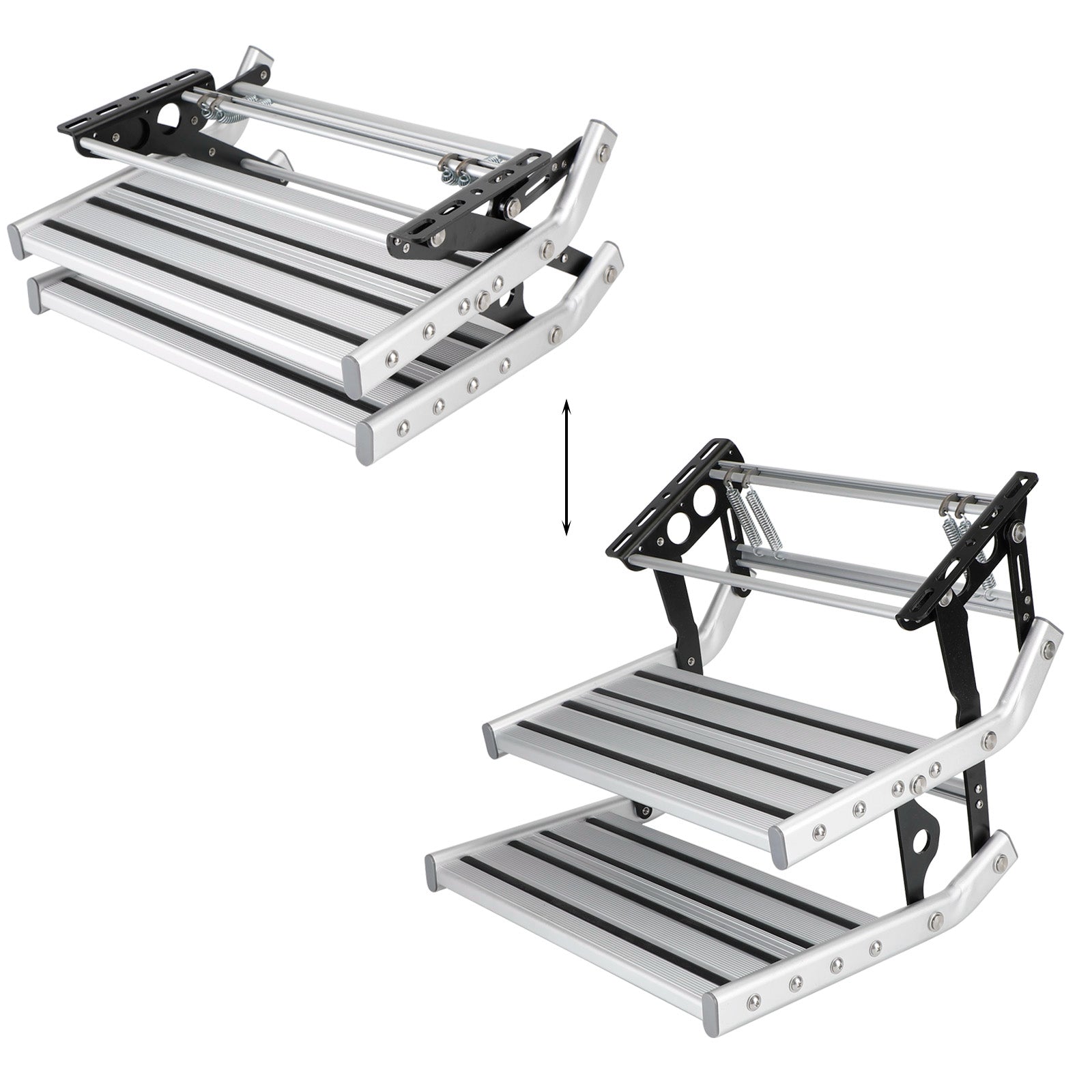 Folding Aluminium Caravan Step Manual Double Pull Out Drop Down For Mo ...