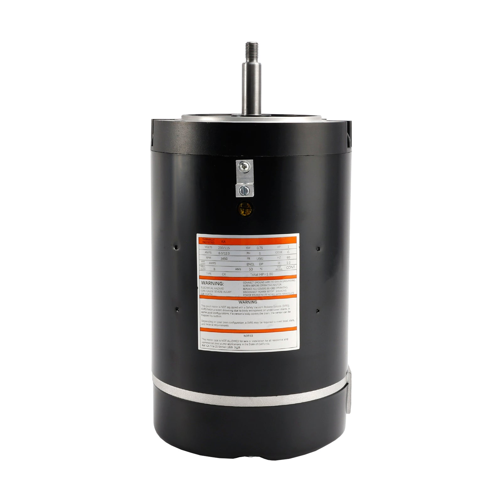 Swimming Pool Motor B228SE 1 HP,3450 RPM, 1 Speed, 230/115 Volts, 6.0 ...