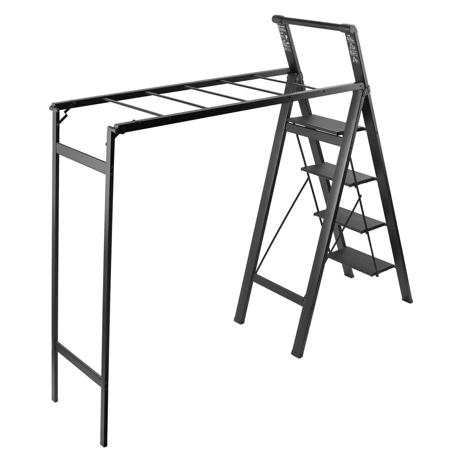 Foldable Drying Rack with Non-slip 4 Step Ladder 330lb Clothing Shoes ...