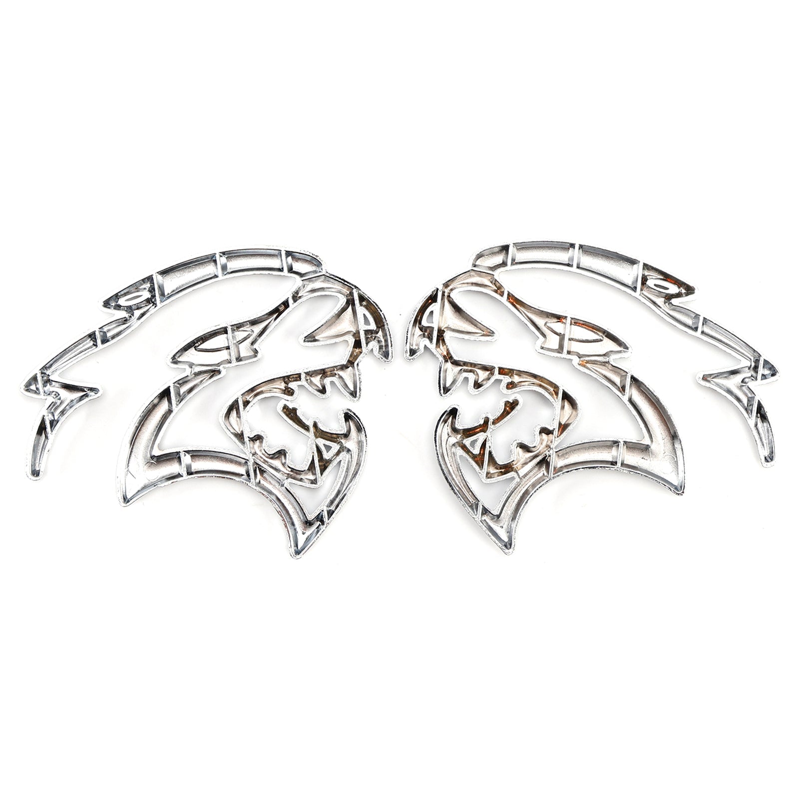 2x Hellcat Fender Side Emblem Badge Decal for SRT Hellcat Silver ...