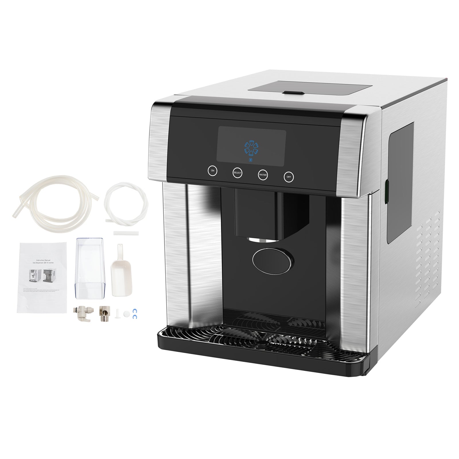 LCD Ice Cube Machine Maker Stainless Steel 3 Ice Sizes Ice water 2 in ...