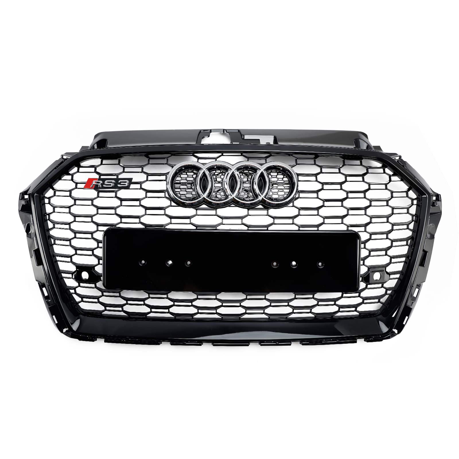 2017-2019 Audi A3 8V RS3 Style Honeycomb Mesh Front Bumper Grille Blac ...