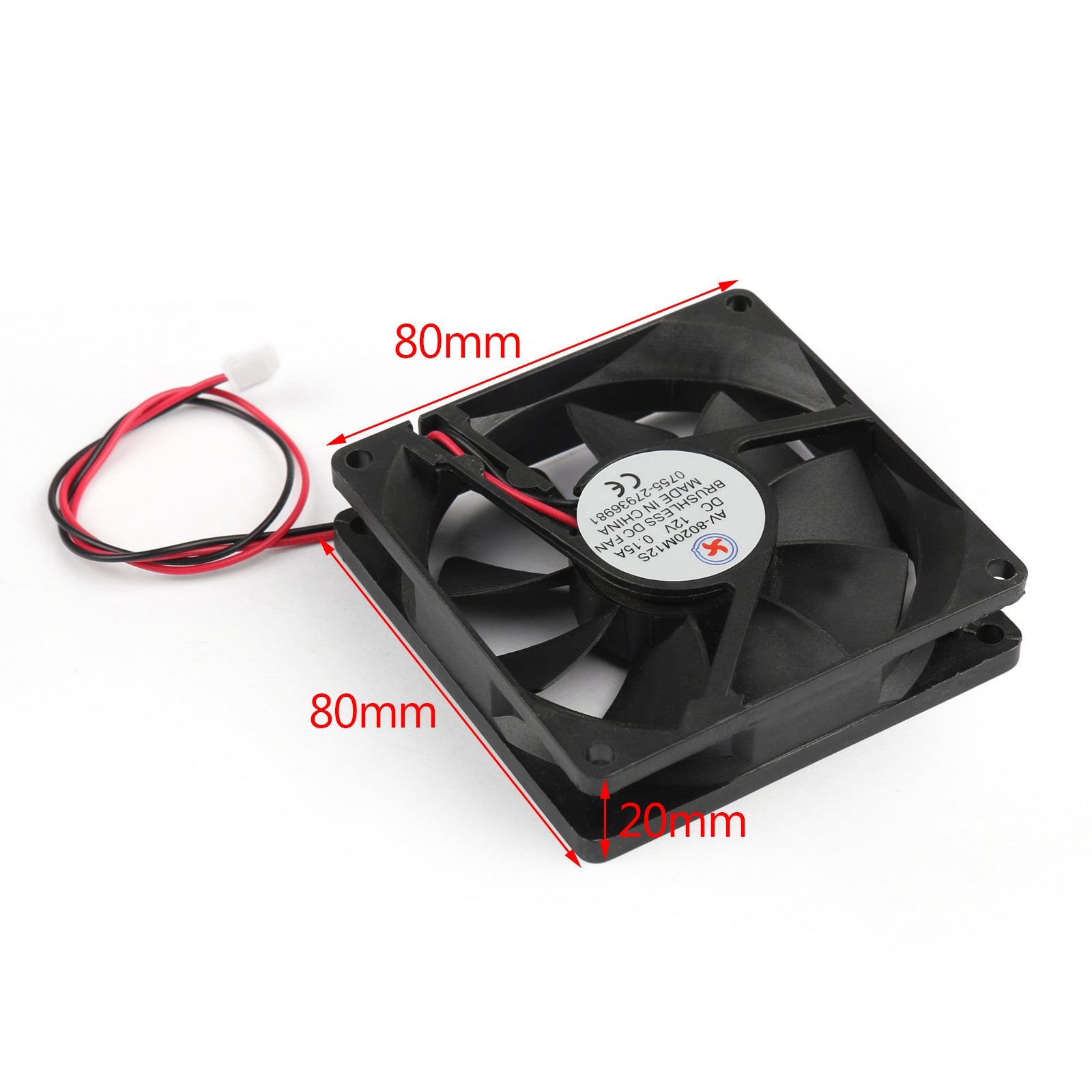 4Pcs DC Brushless Cooling PC Computer Fan 12V 8020s 80x80x20mm 0.15A 2 ...
