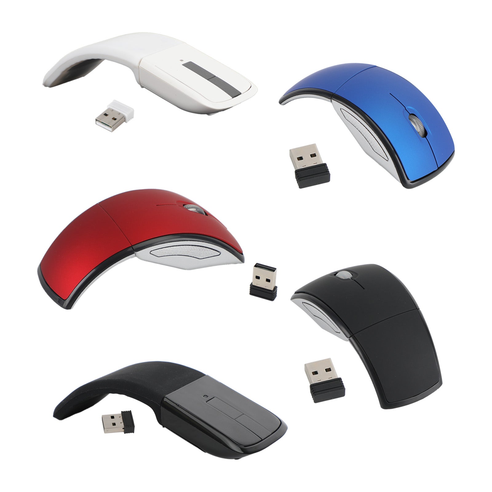 2.4Ghz Wireless Foldable Folding Arc Optical Mouse for Laptop Notebook ...