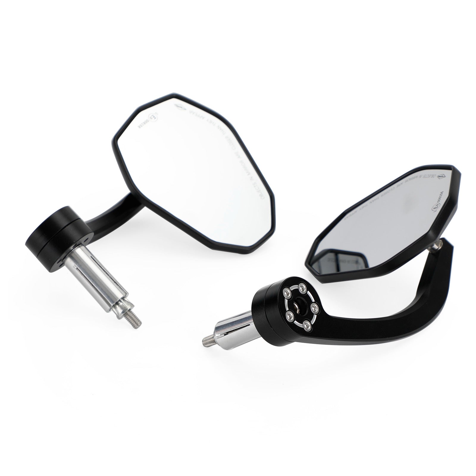 CNC Aluminum Handlebar End Mirror 7/8" Black Long BAR End Mirrors Moto ...