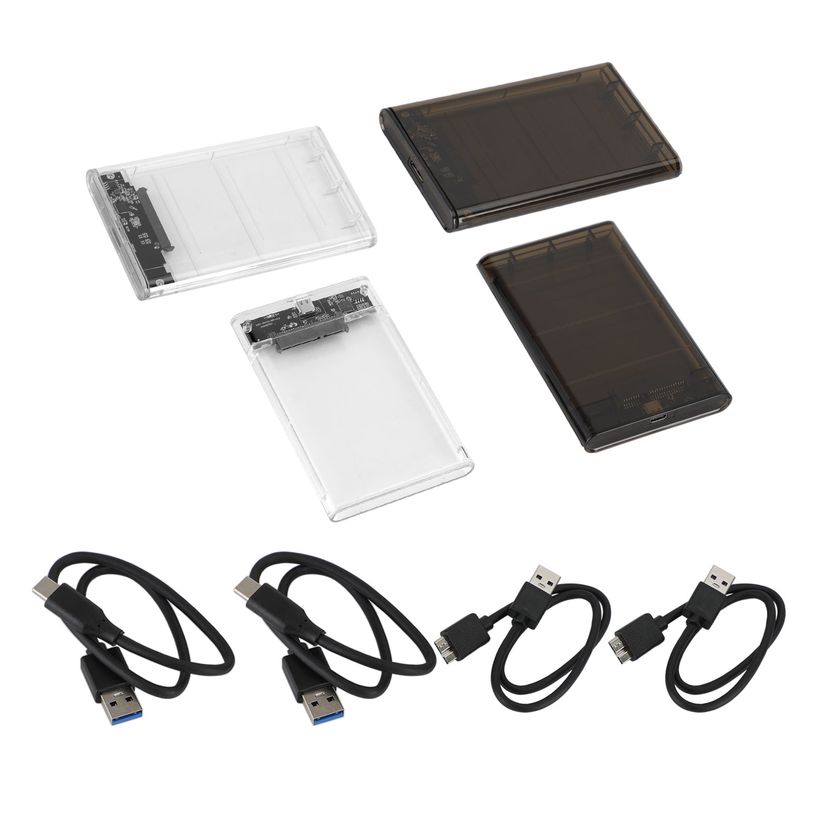 2.5" Sata Usb 3.0 Clear Hard Drive Disk HDD SSD Enclosure External Cle ...
