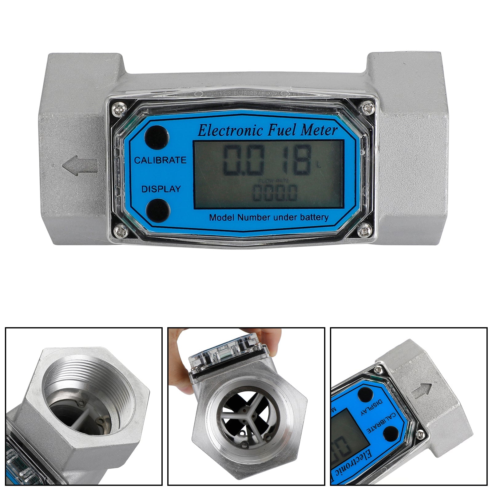 1Inch Turbine Digital Diesel Fuel Flow Meter Oval Gear Flow Gauge BSPT ...