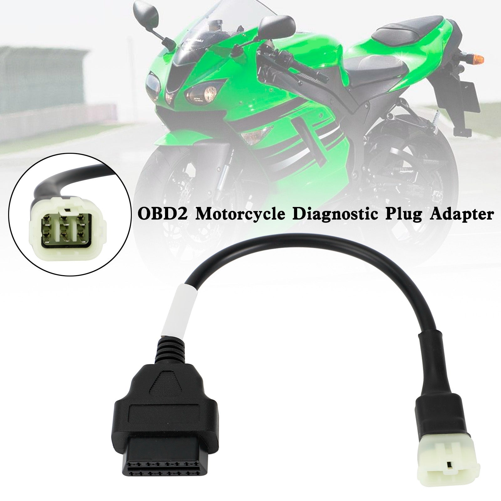 OBD2 6 Pin Diagnostic Plug Adapter For Kawasaki Motorcycle Scooter ATV ...