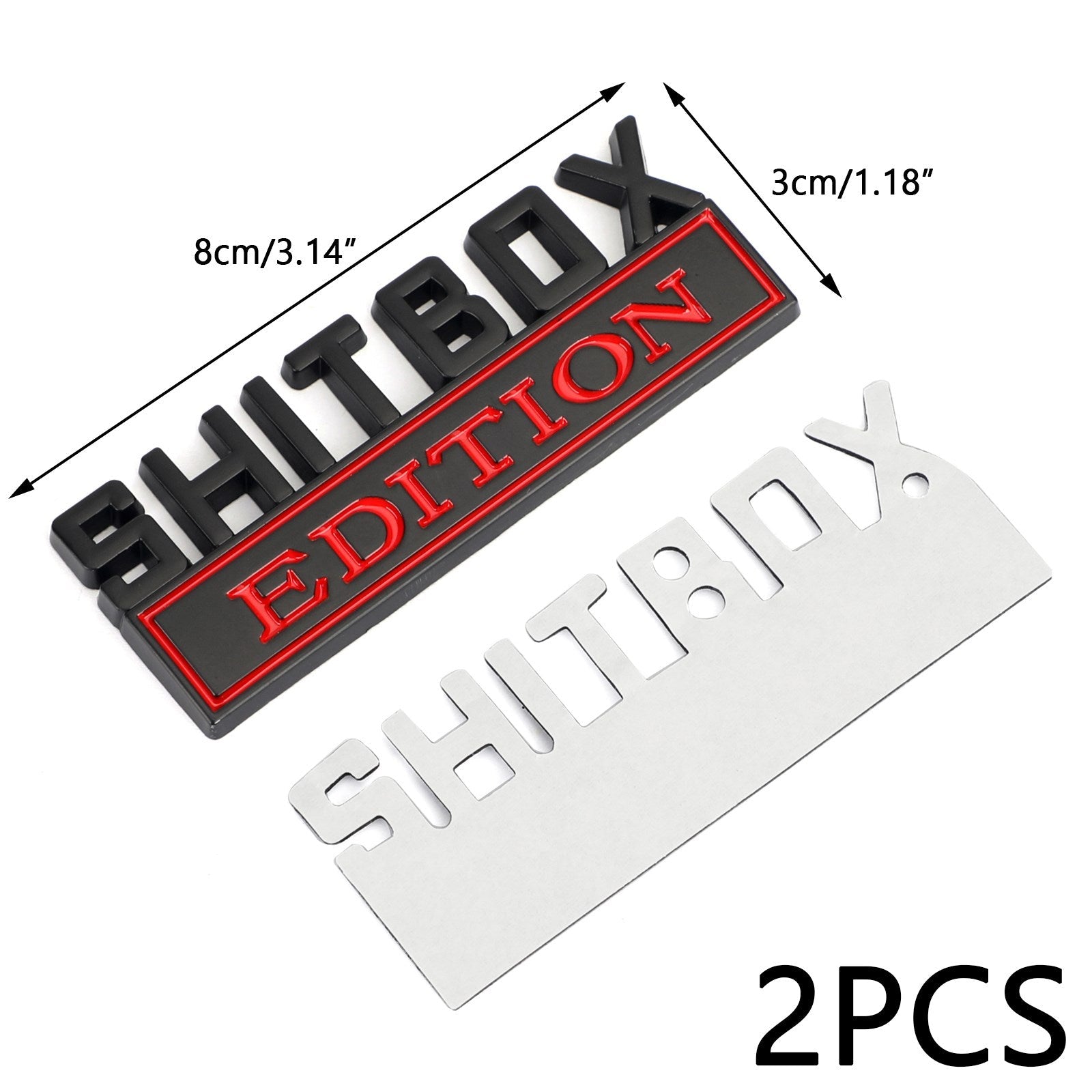 2pc Shitbox Edition Emblem Decal Badges Stickers For Ford Chevy Car Tr ...