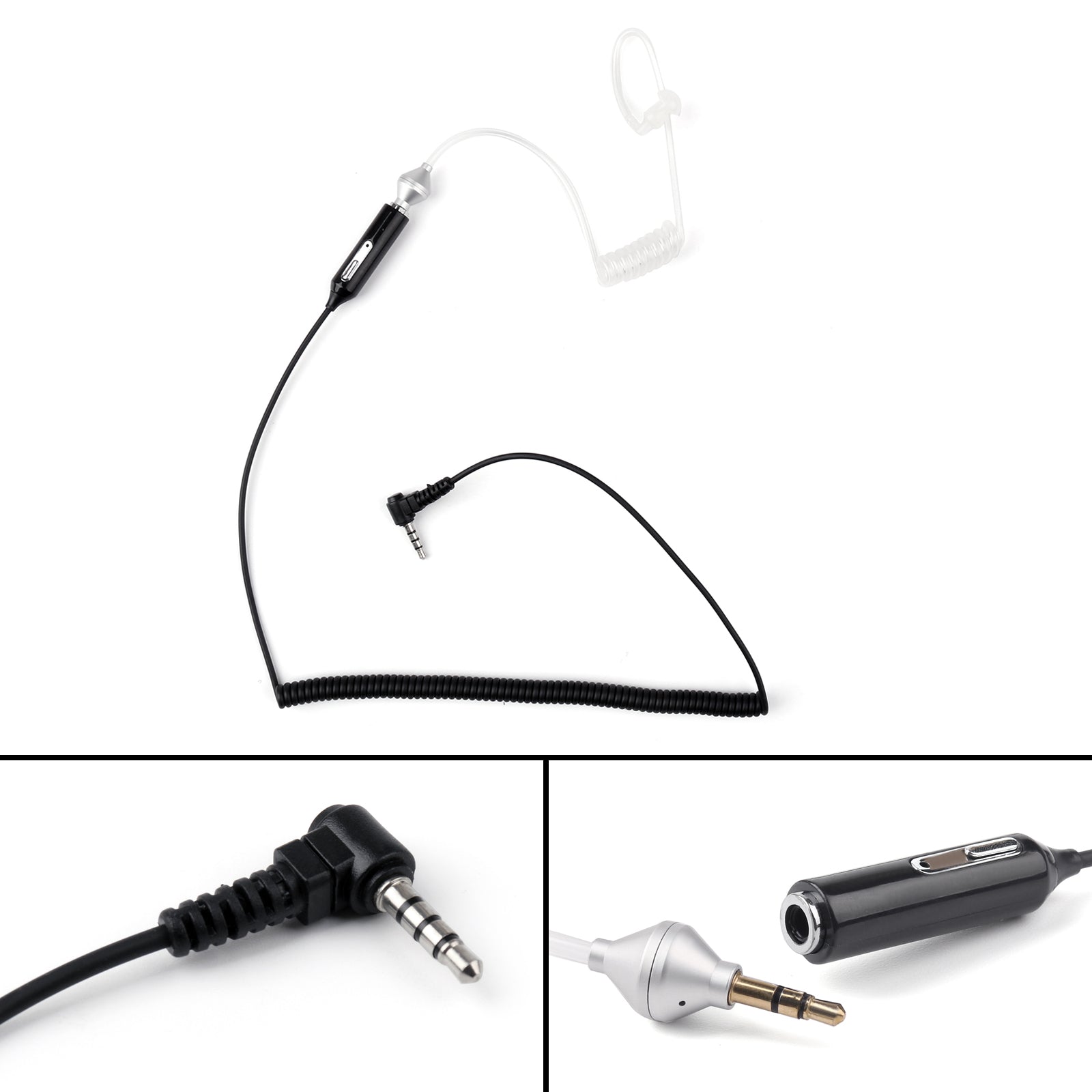 3.5mm Air Tube Headphone Anti-radiation Earphone Bodyguard Headset wit ...