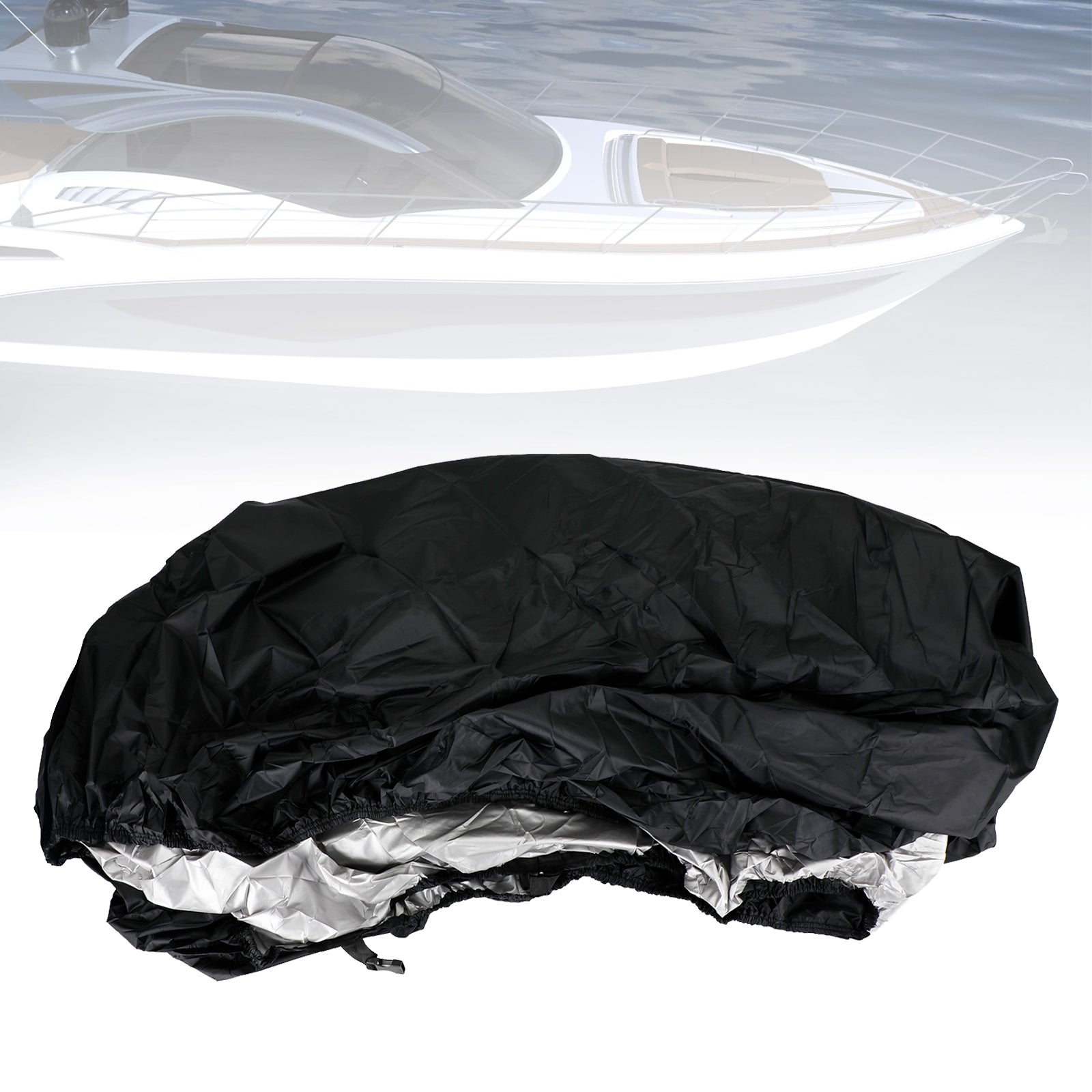 14-16 Ft Heavy Duty Waterproof Cover Black For V-Hull Trailerable Fish ...