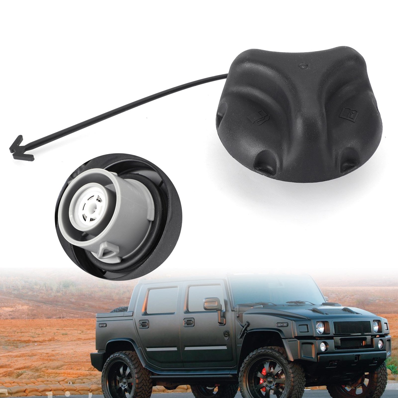 Fuel Tank Gas Cap For 2004-2010 Hummer H2 H3 H3T GM 25827646 ...