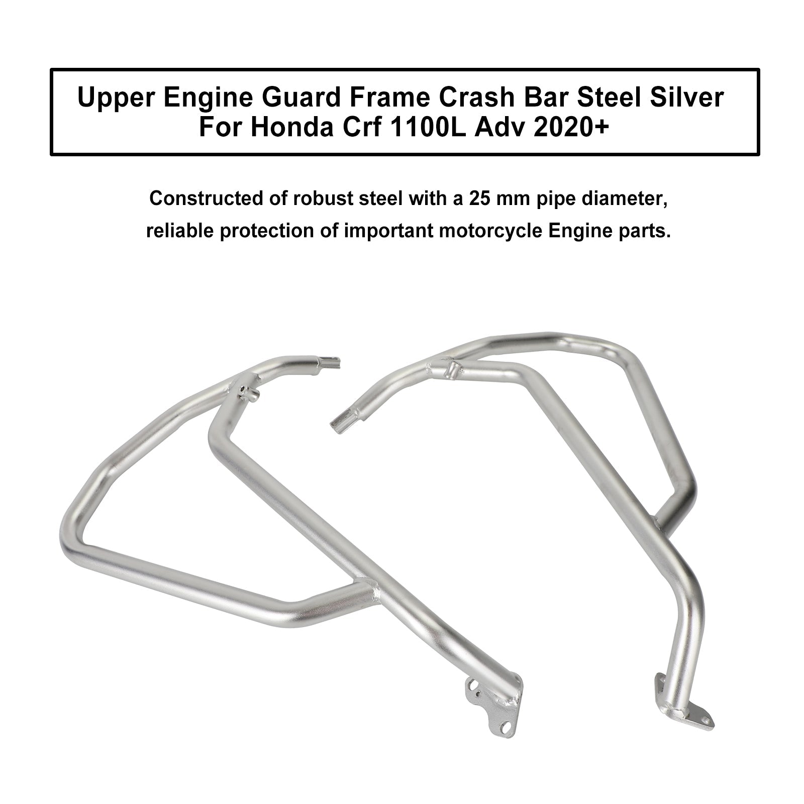 Upper Engine Guard Frame Crash Bar Steel Silver For Honda Crf 1100L Ad ...