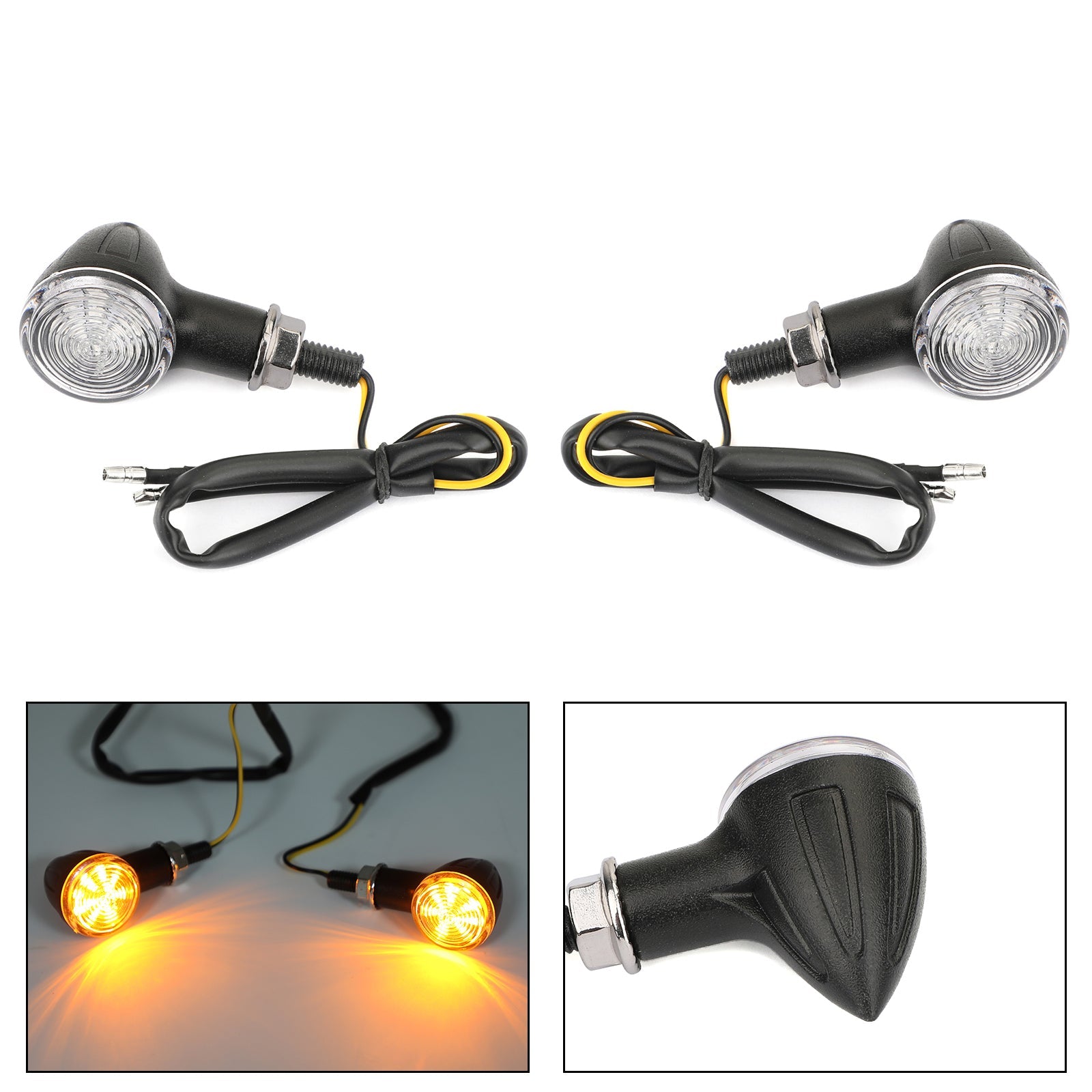 Universal Small Bullet Motorcycle Turn Signal Blinker Indicator Lights ...
