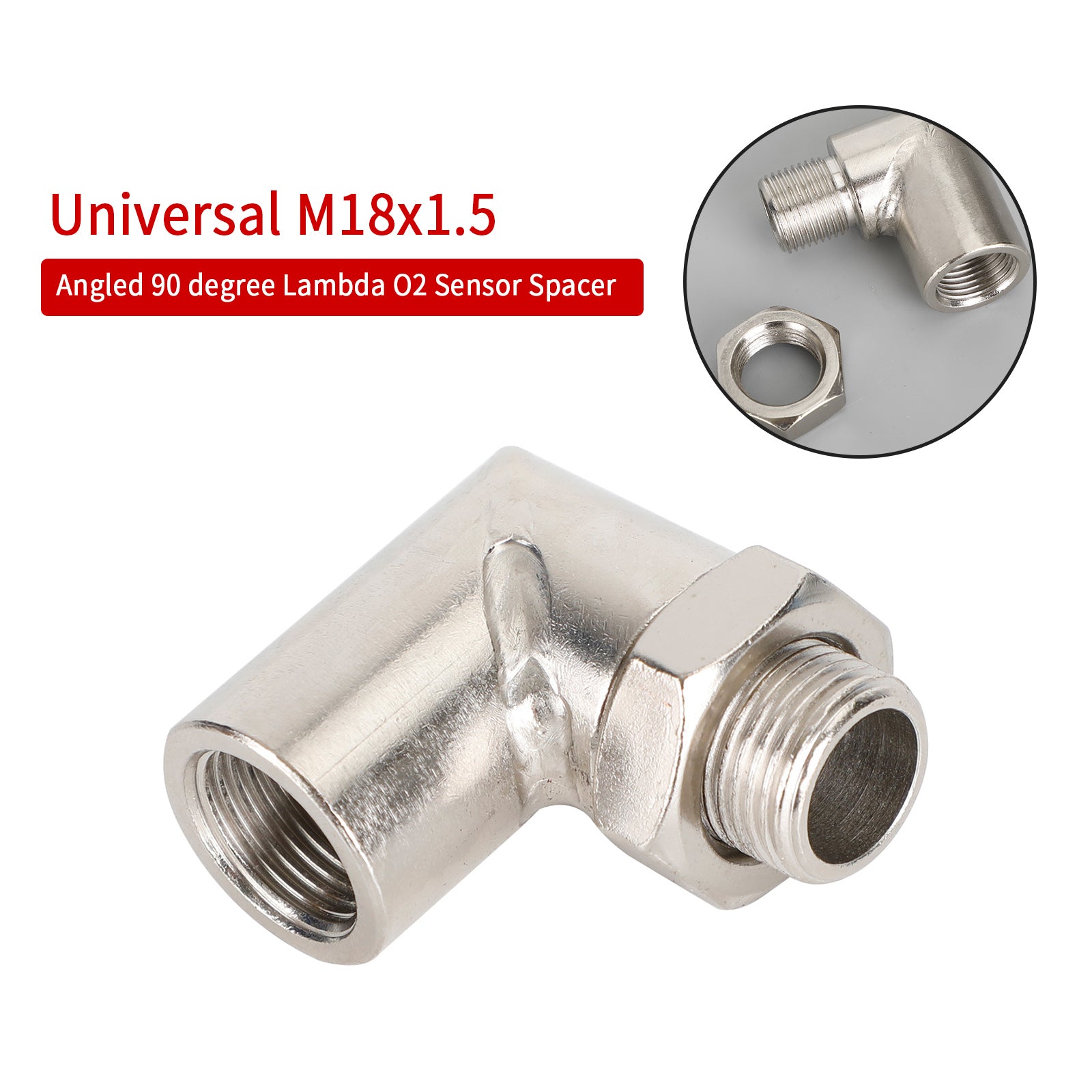 Exhaust Pipe M18*1.5 Oxygen Sensor Adapter 90 Degree Extension Extende ...