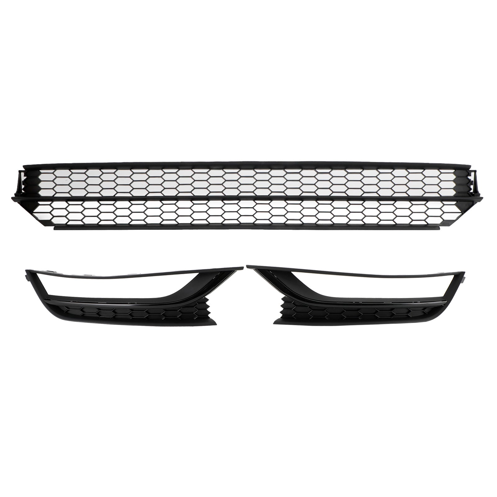 VW Passat 2012-2015 Front Bumper Lower Grille Grill Fog Light Cover Bl ...
