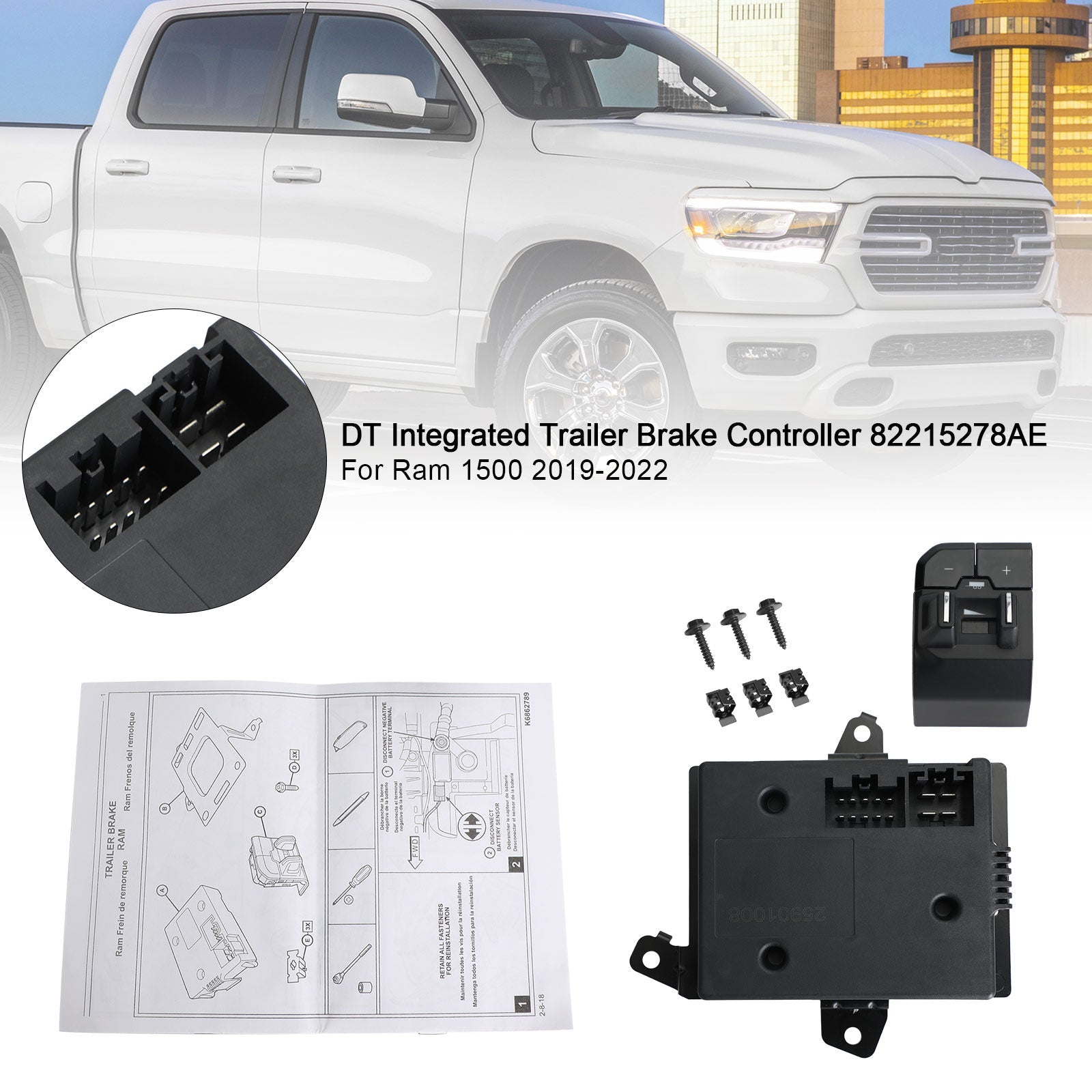 DT Integrated Trailer Brake Controller 82215278AE For Ram 1500 2019-20 ...
