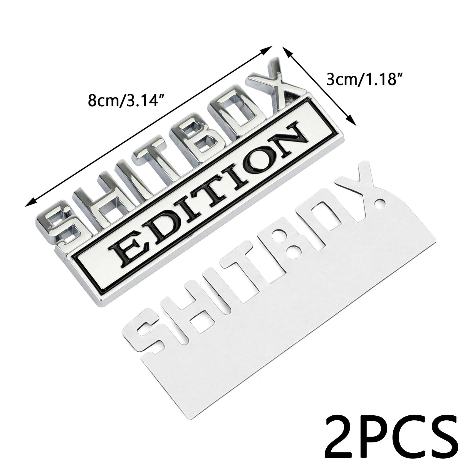 2pc Shitbox Edition Emblem Decal Badges Stickers For Ford Chevy Car Tr ...