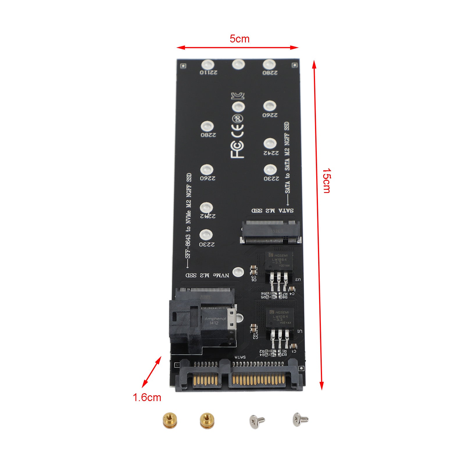 SFF-8643 to U2 Kit NGFF M-Key to HD Mini SAS NVME PCIe SSD SATA Adapte ...