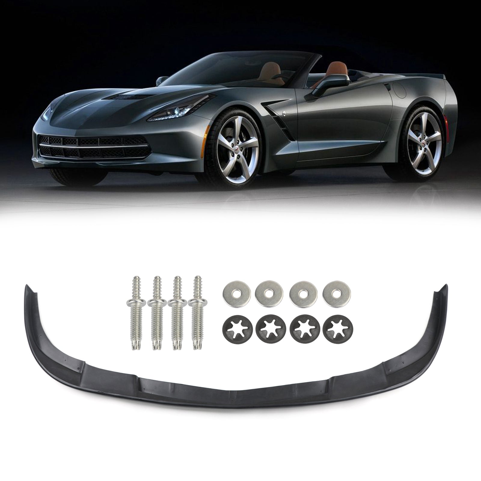 Front Bumper Lip Spoiler For 05-13 Chevy Corvette C6 Z06 Coupe ZR1 Sty ...