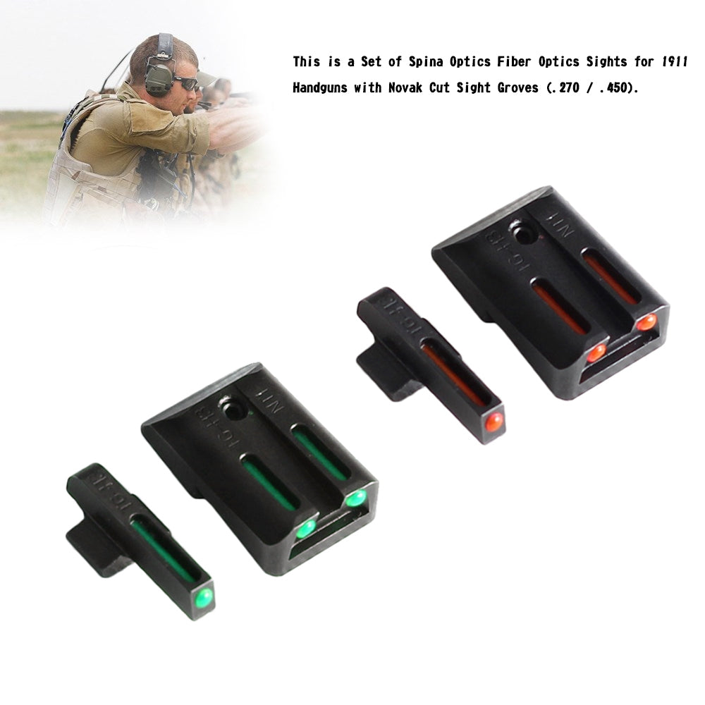 Sights Fiber Optic Light Tube Front & Rear-Novak Cut Green/RedRear Sig ...