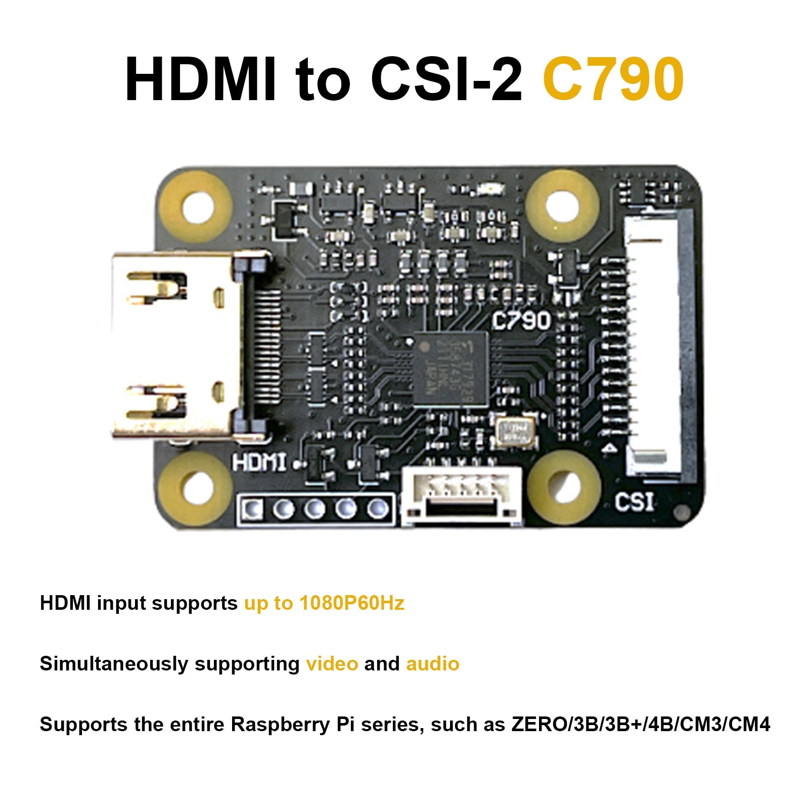 HDMI to CSI-2 C790 Module HDMI IN to CSI C0779 Expansion Board Pikvm ...