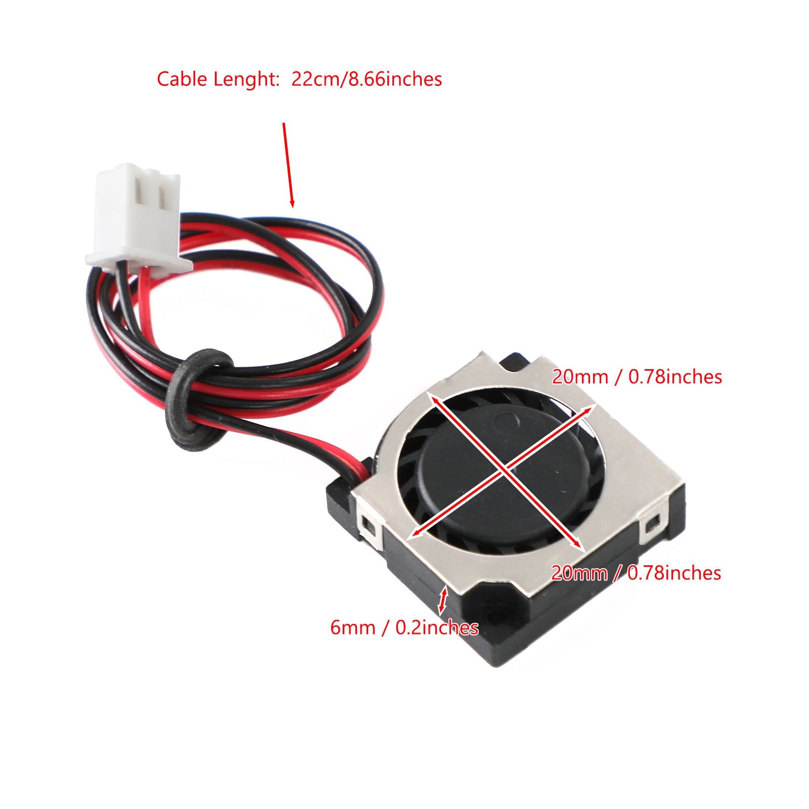 1Pc Brushless DC Cooling Blower Fan 5V 20065VS 20x20x6mm Sleeve 2 Pin ...