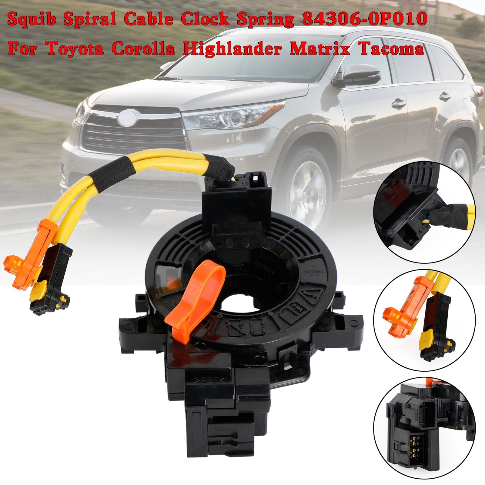 Squib Spiral Cable Clock Spring 84306-0P010 For Toyota Corolla Highlan ...