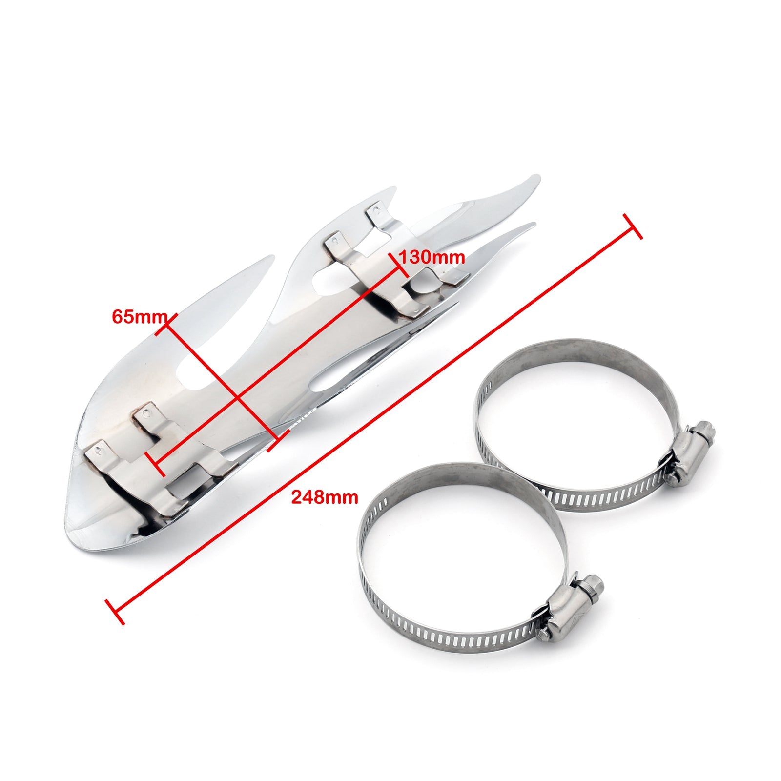Exhaust Muffler Pipe Heat Shield Cover Heel Guard Motorcycle 9.75" Fla ...