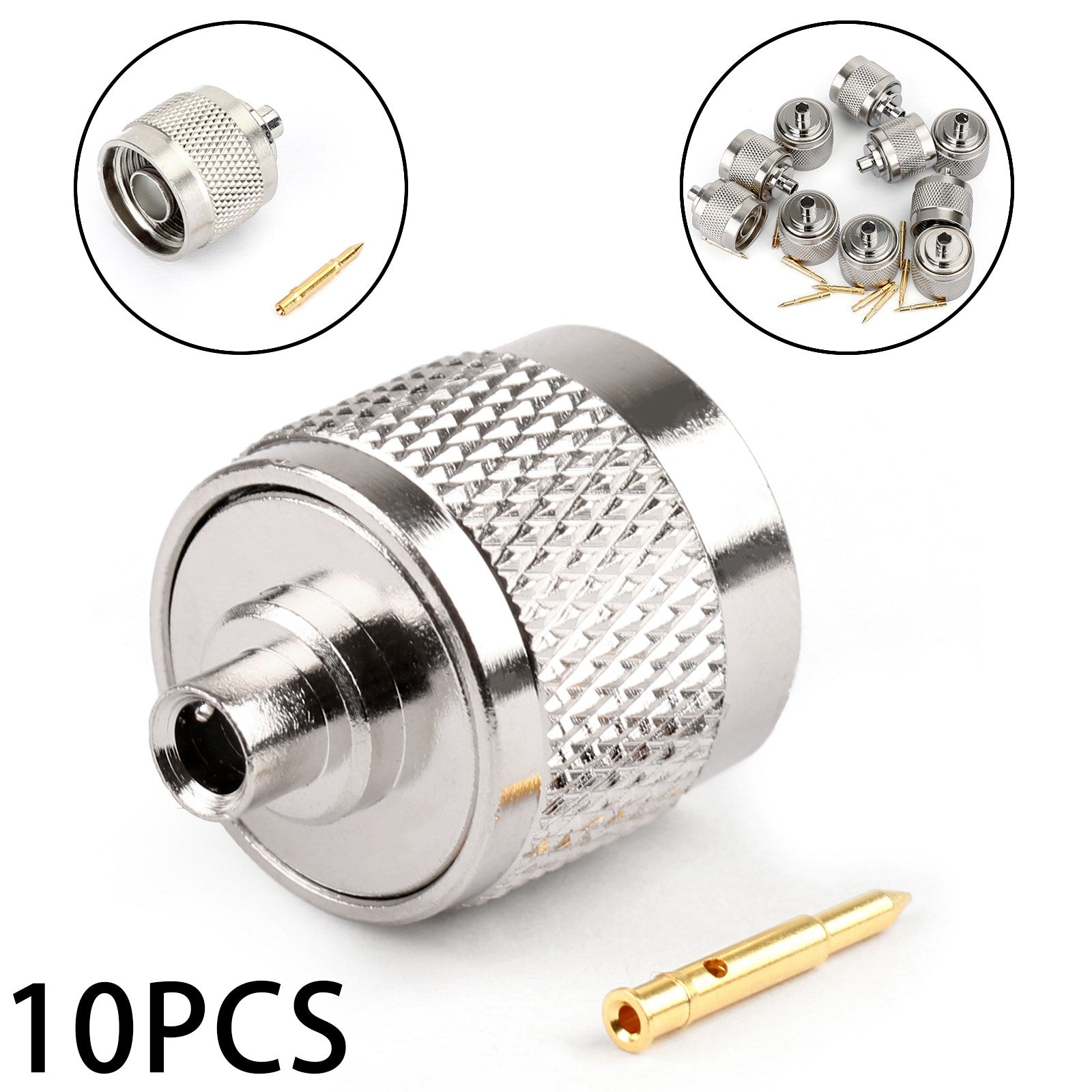 10Pcs N Solder Plug Male RF Connector Solder For Semi-rigid.141" RG402 ...