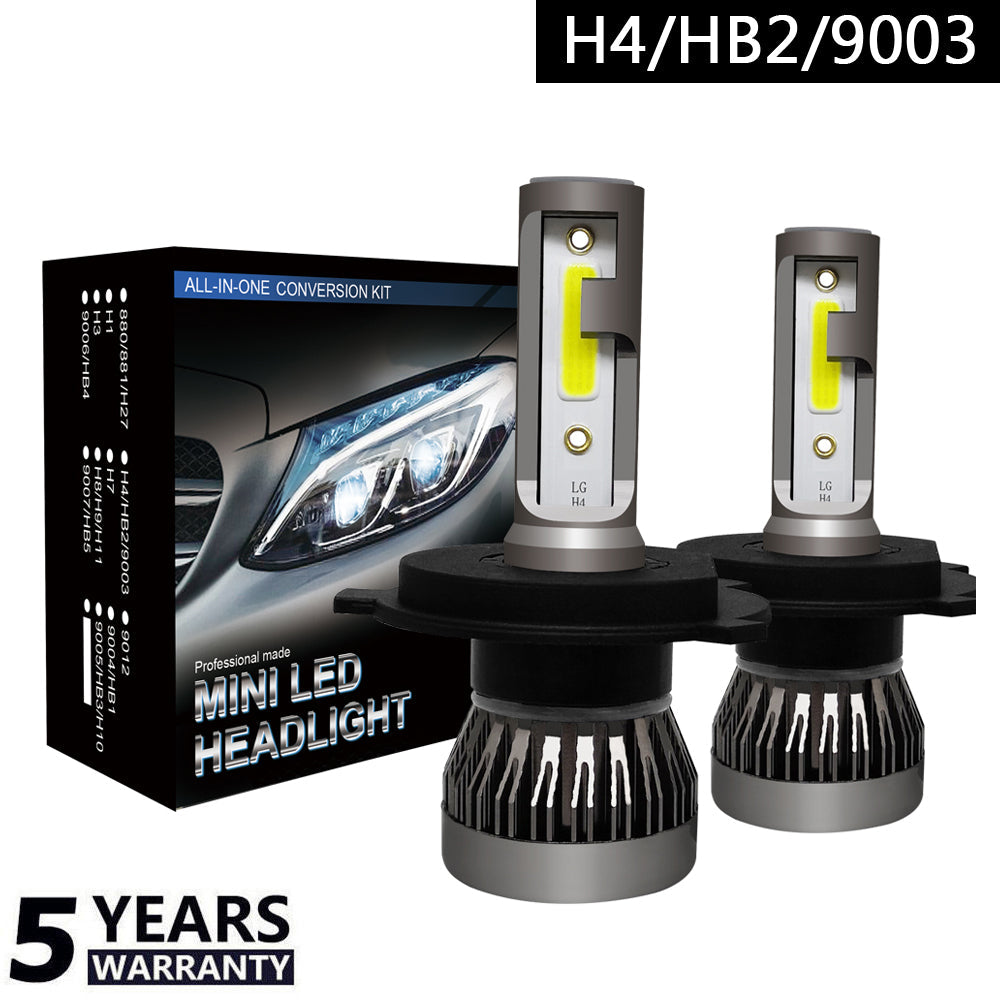 2PCS H4/HB2/9003 LED Headlight 36W 8000LM COB Bulbs Kit High/Lo Beam ...