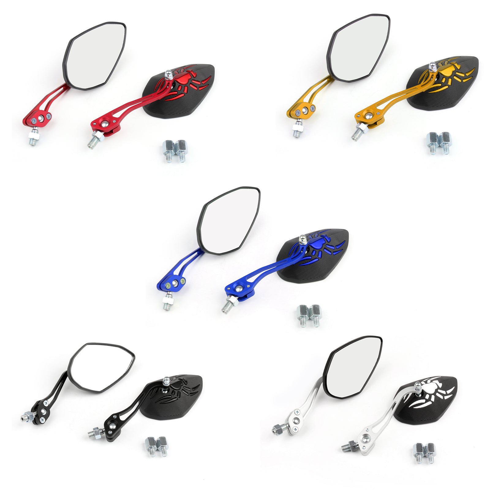 Universal 8mm 10mm Motorcycle Moto Spider Adjusted Rear View Side Mirr ...