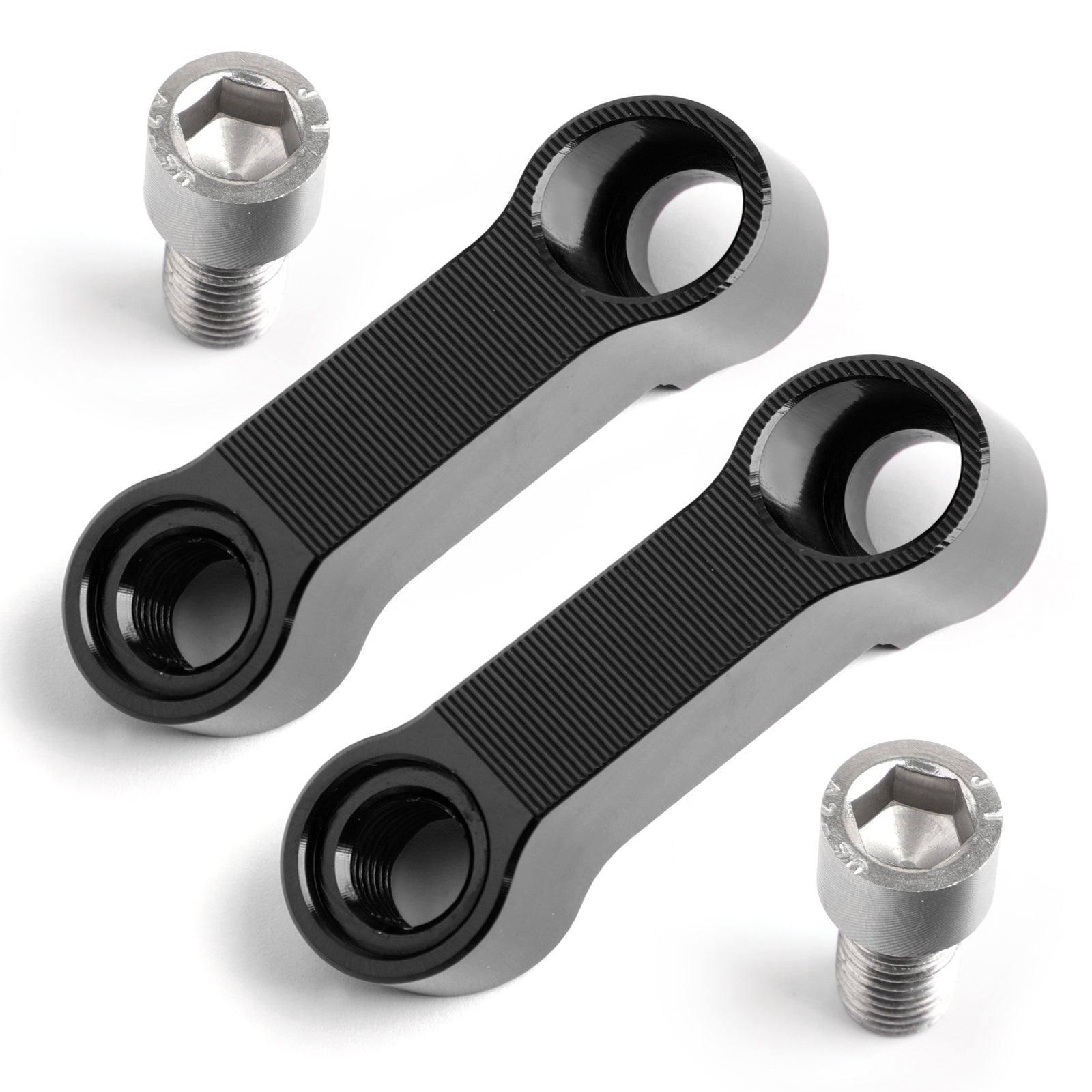 Pair Aluminum Motorcycle Mirror Extenders-Riser-Extension 10mm Fit for ...