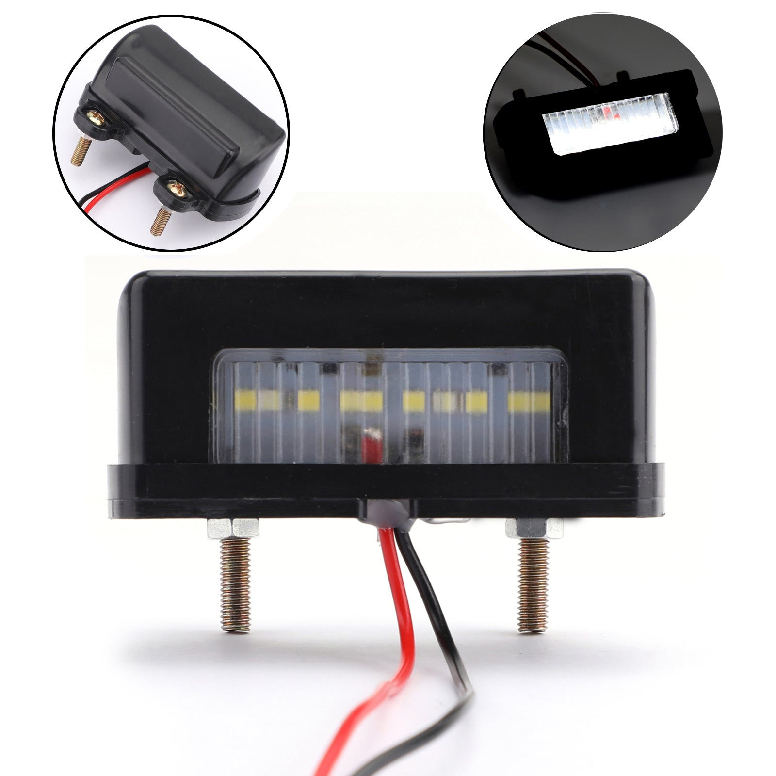 Motorcycle LED Rear Tail License Plate Brake Number Plate Light Mini T ...