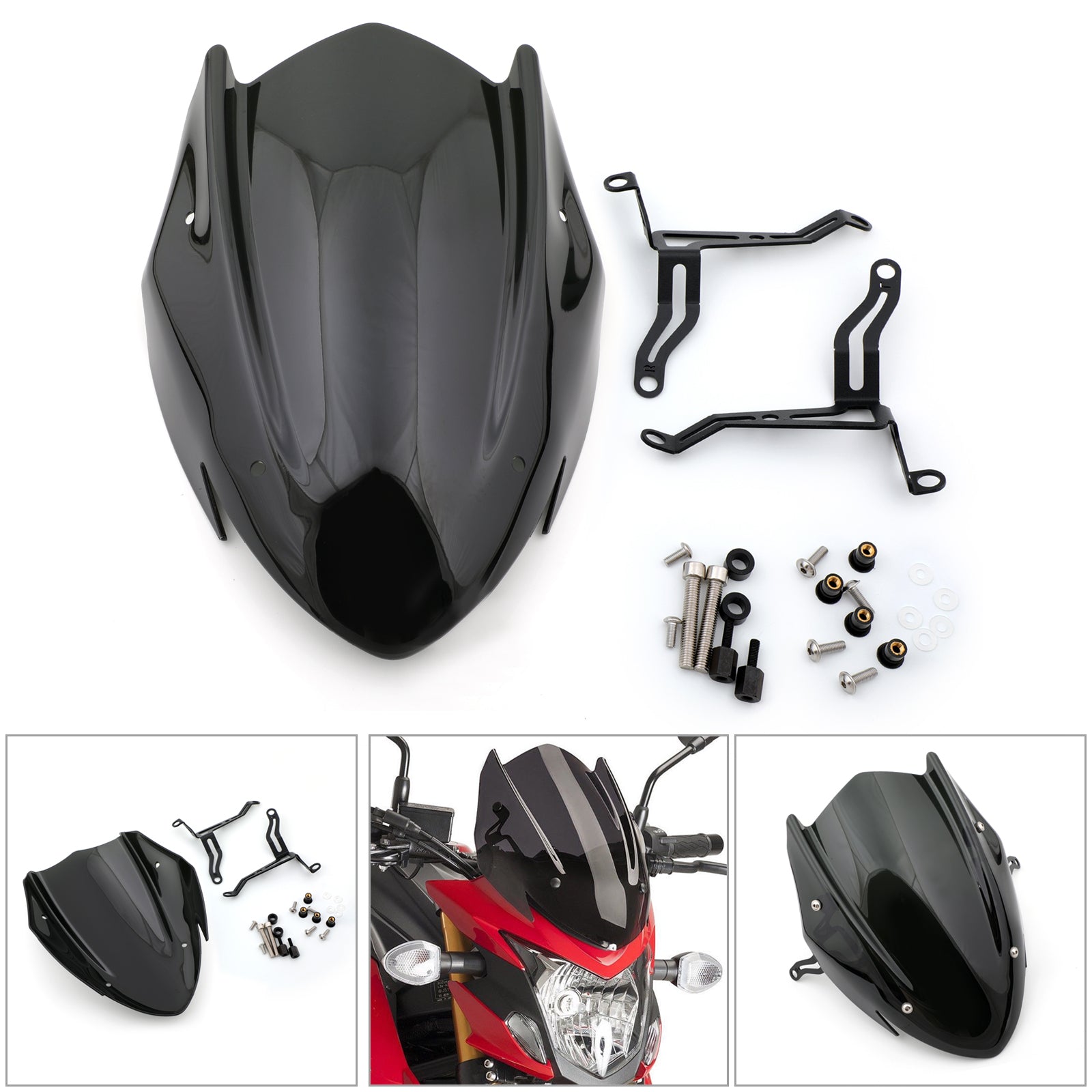 ABS Windscreen Windshield Screen with Bracket For Suzuki GSX-S 750 2017 ...