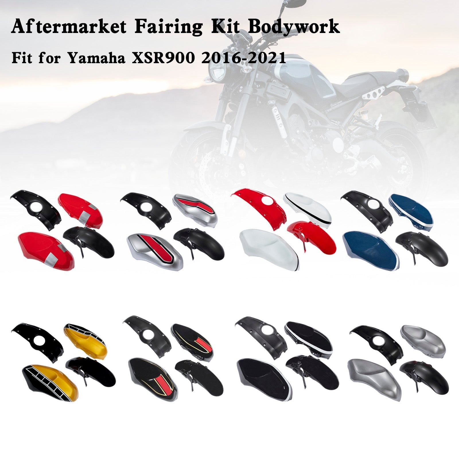 2016-2021 Yamaha XSR900 Injection ABS Plastic Bodywork Fairing Kit 001 ...