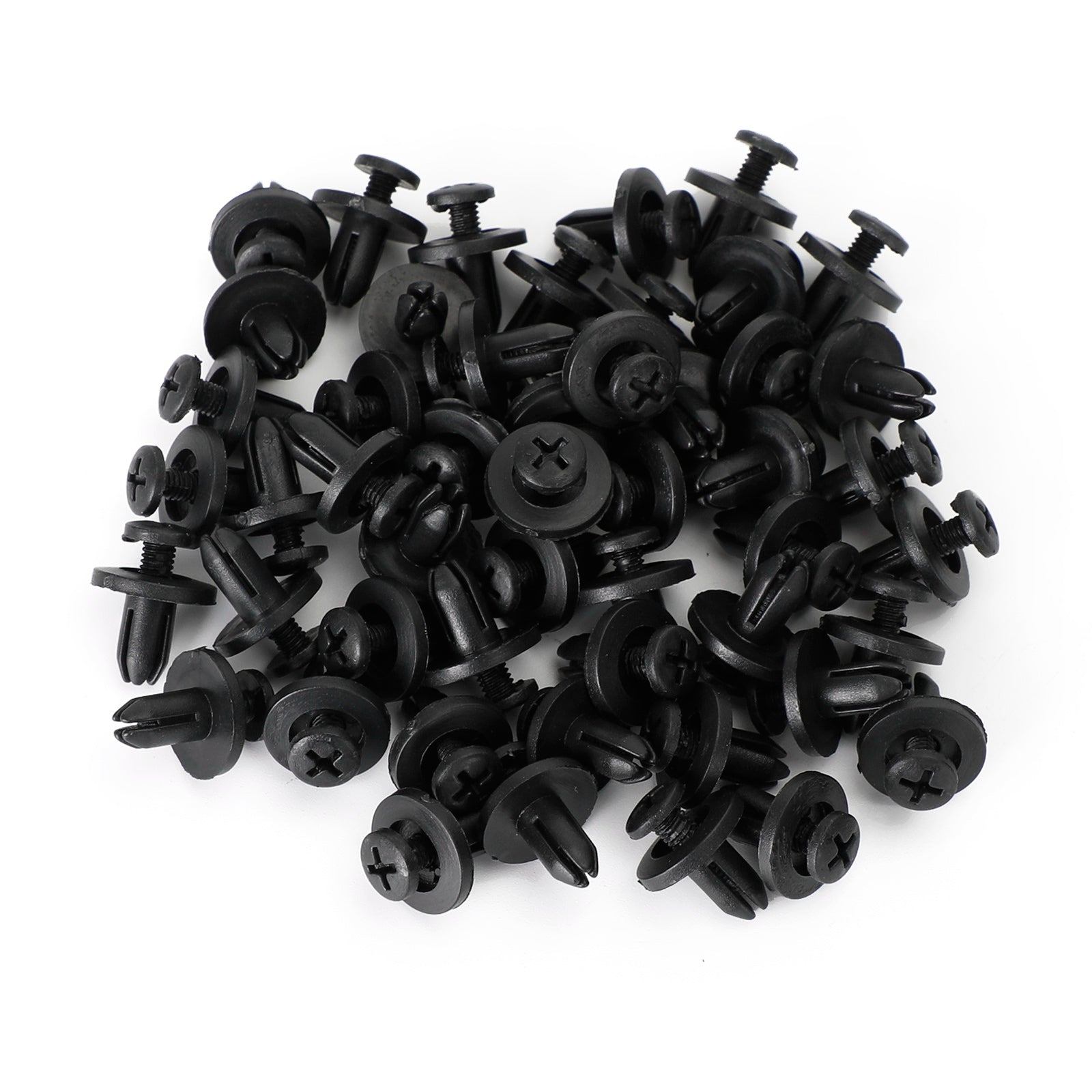 50pcs Fairing Panel Bolt Clip 6mm Plastic Screw Rivets Clips Black For ...