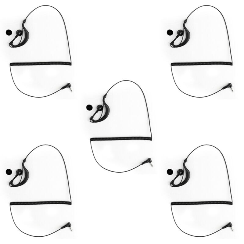 Listen Headset 3.5mm Mic G Shape Only Earpiece For Motorola Radio Spea ...