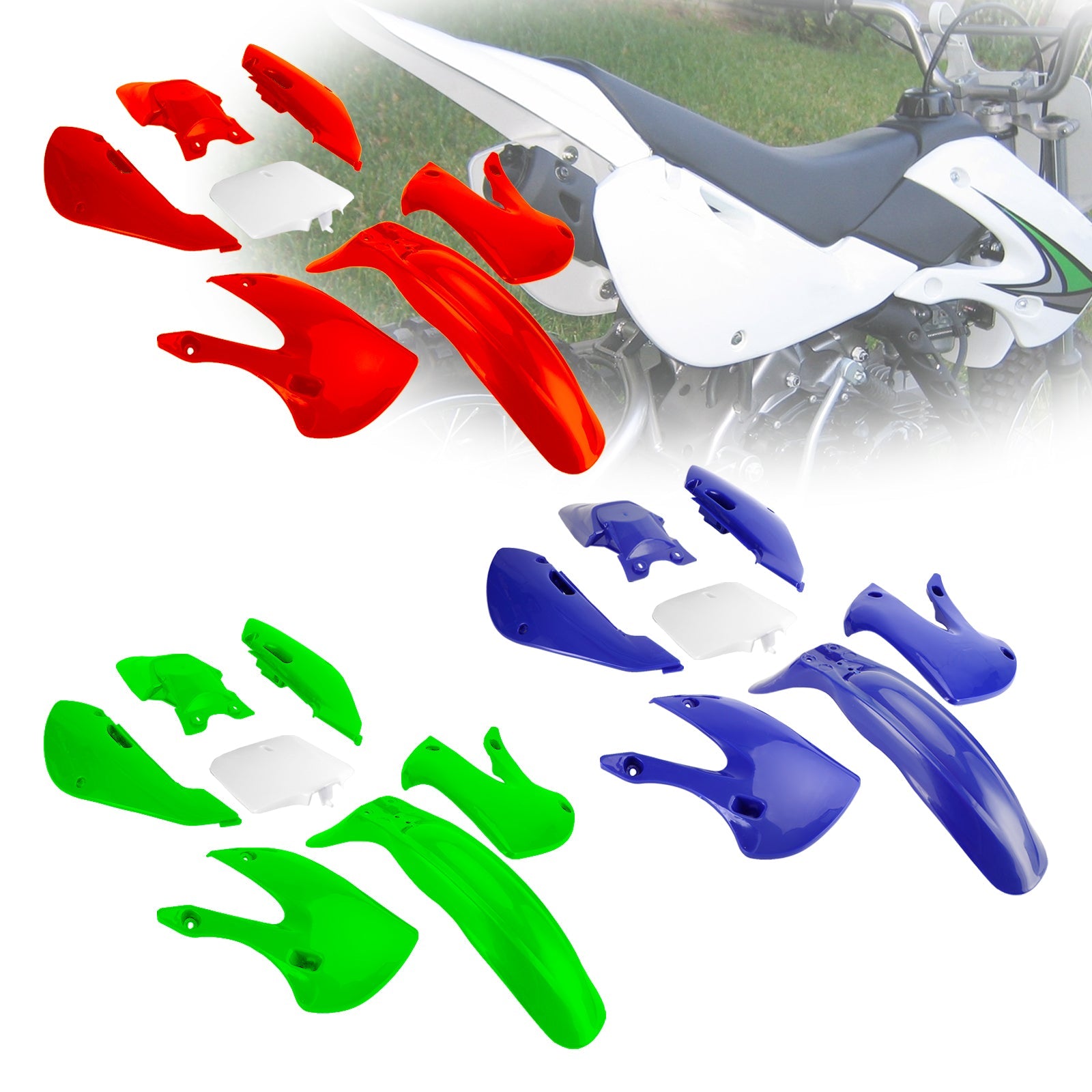 Kawasaki klx110 klx65 RM65 DRZ110 Injection ABS Plastic Bodywork Fairi ...