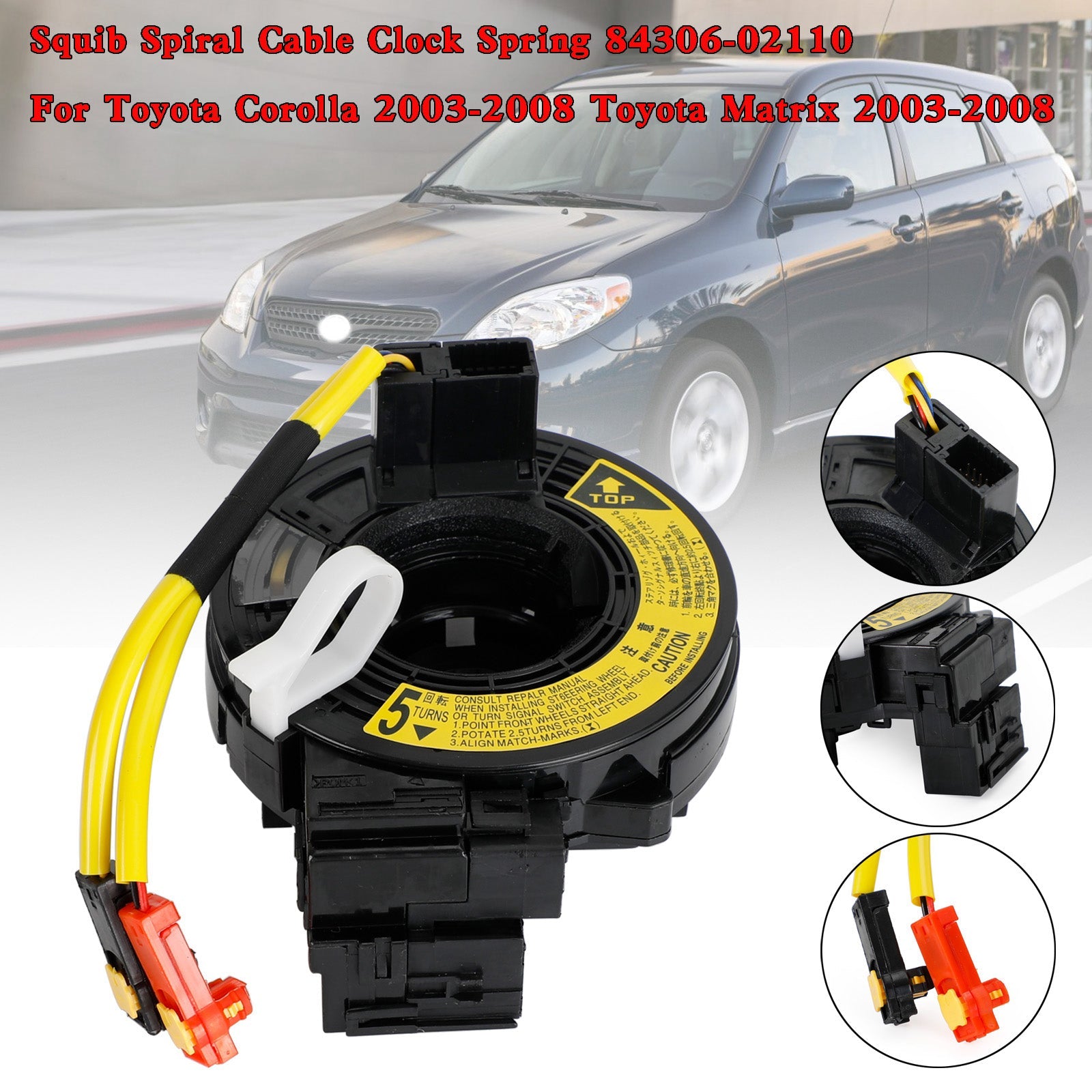 Squib Spiral Cable Clock Spring 84306-02110 For Toyota Corolla 2003-20 ...