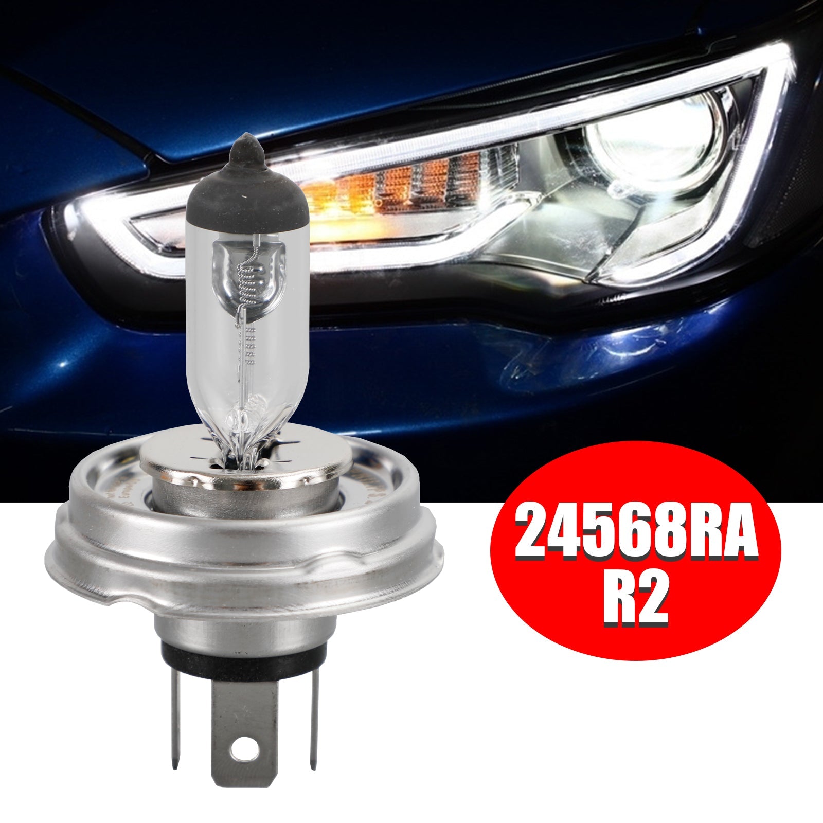 For Philips 24568RA Truck Quartz Halogen Headlight R2 24V100/90W P45t ...