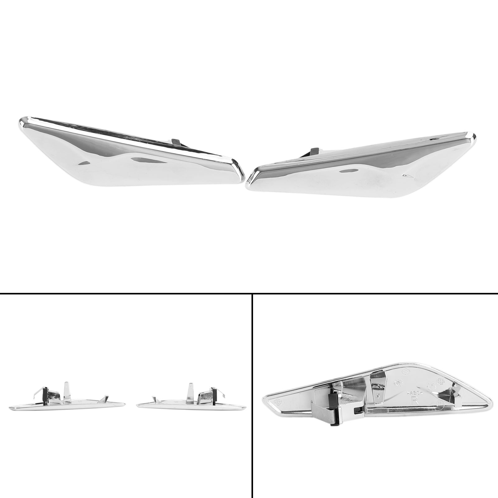 Pair Chrome Front Side Fender Trim Finisher 51117338569/570 For BMW F2 ...