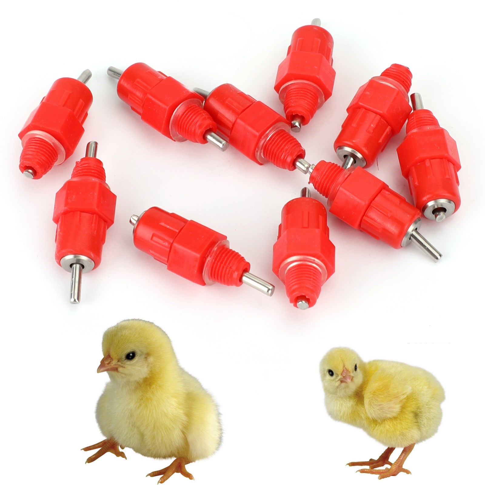 10 Pcs Water Nipple Valves Auto Drinker Waterer Feeder Poultry Chicken ...