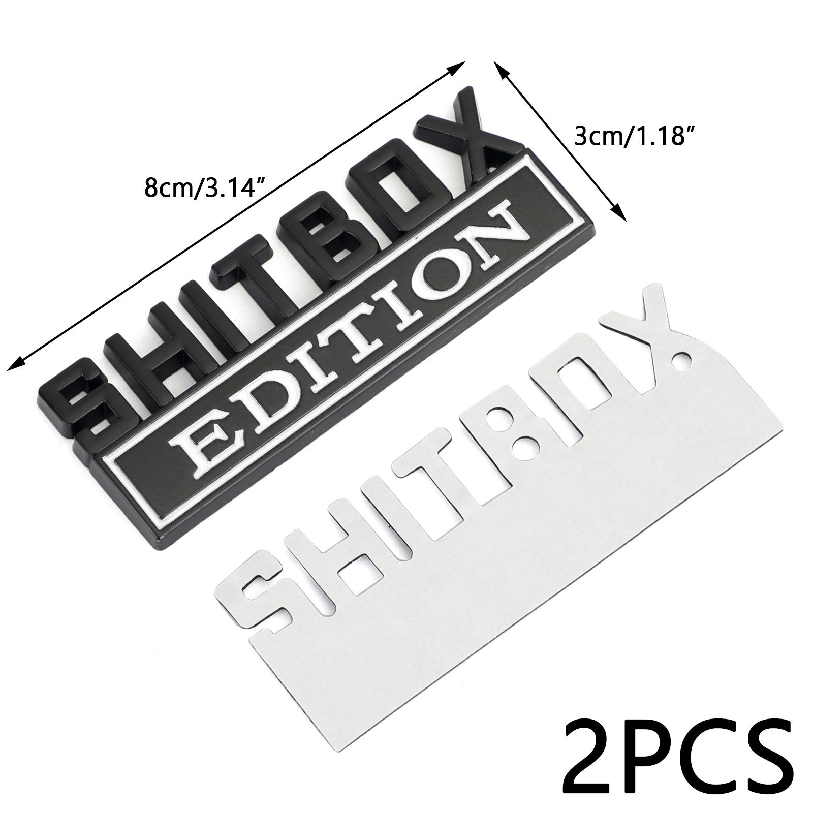 2pc Shitbox Edition Emblem Decal Badges Stickers For Ford Chevy Car Tr ...